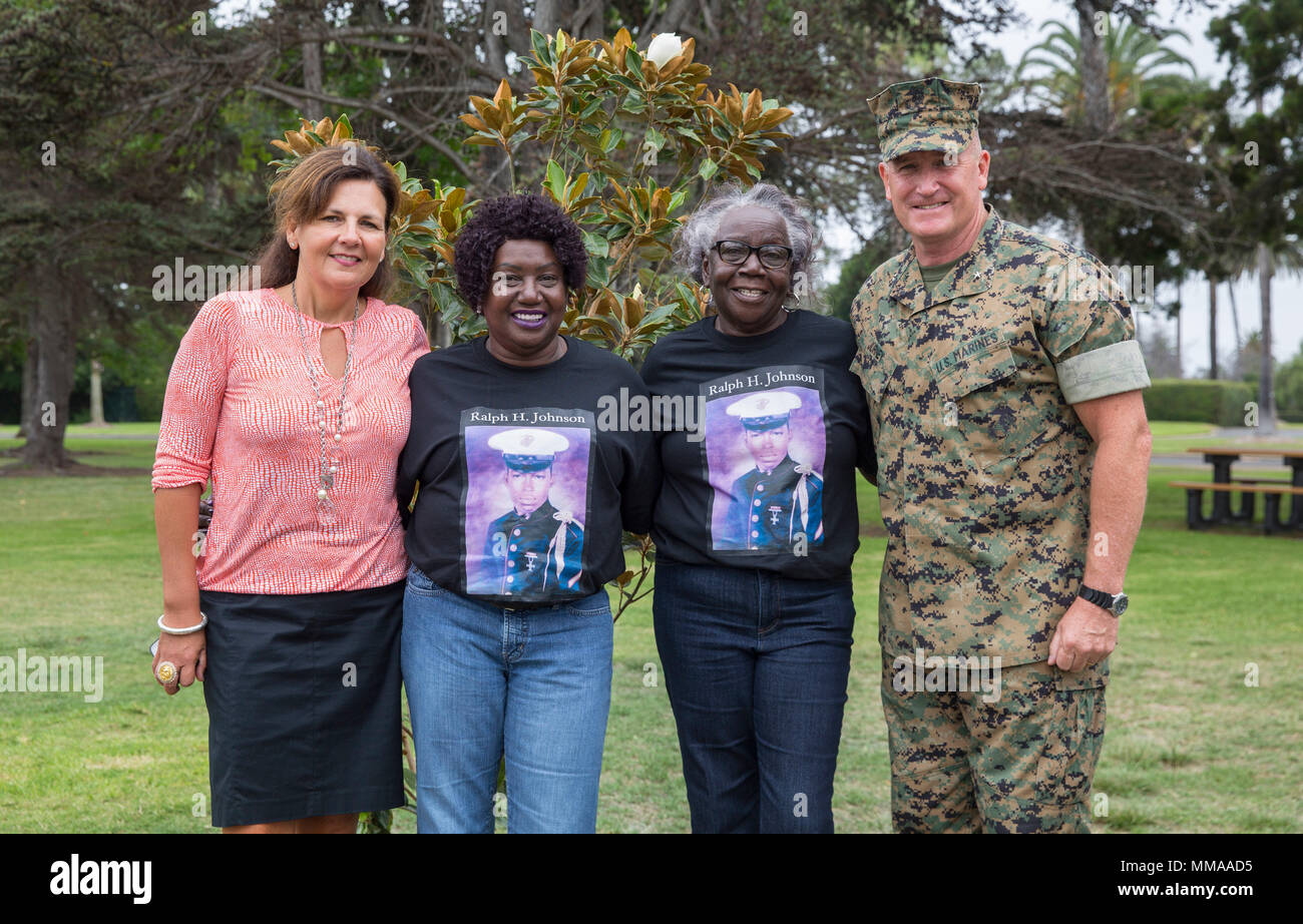 Family members of Pfc. Ralph H. Johnson, Medal of Honor recipient ...
