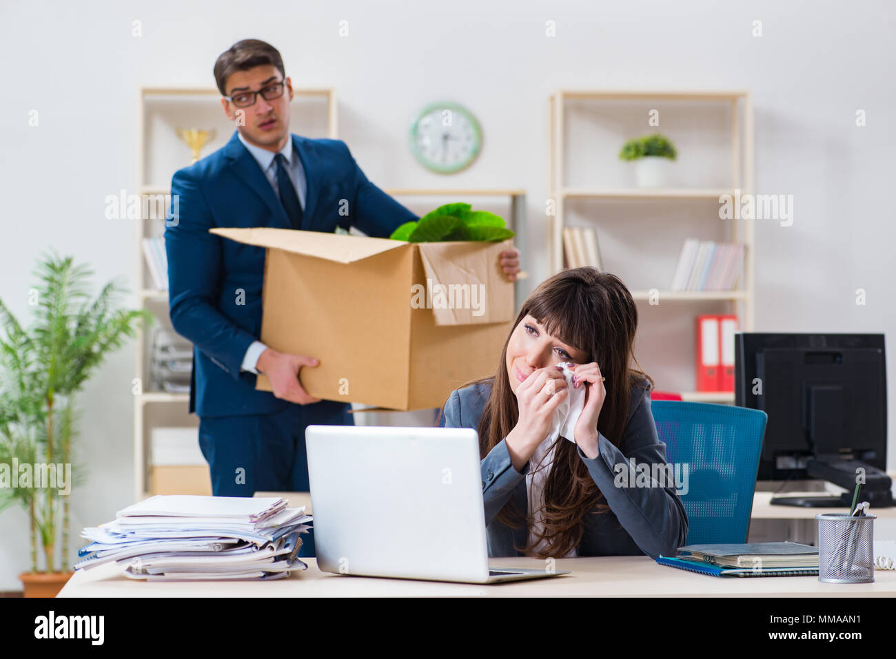 Person being fired from his work Stock Photo - Alamy