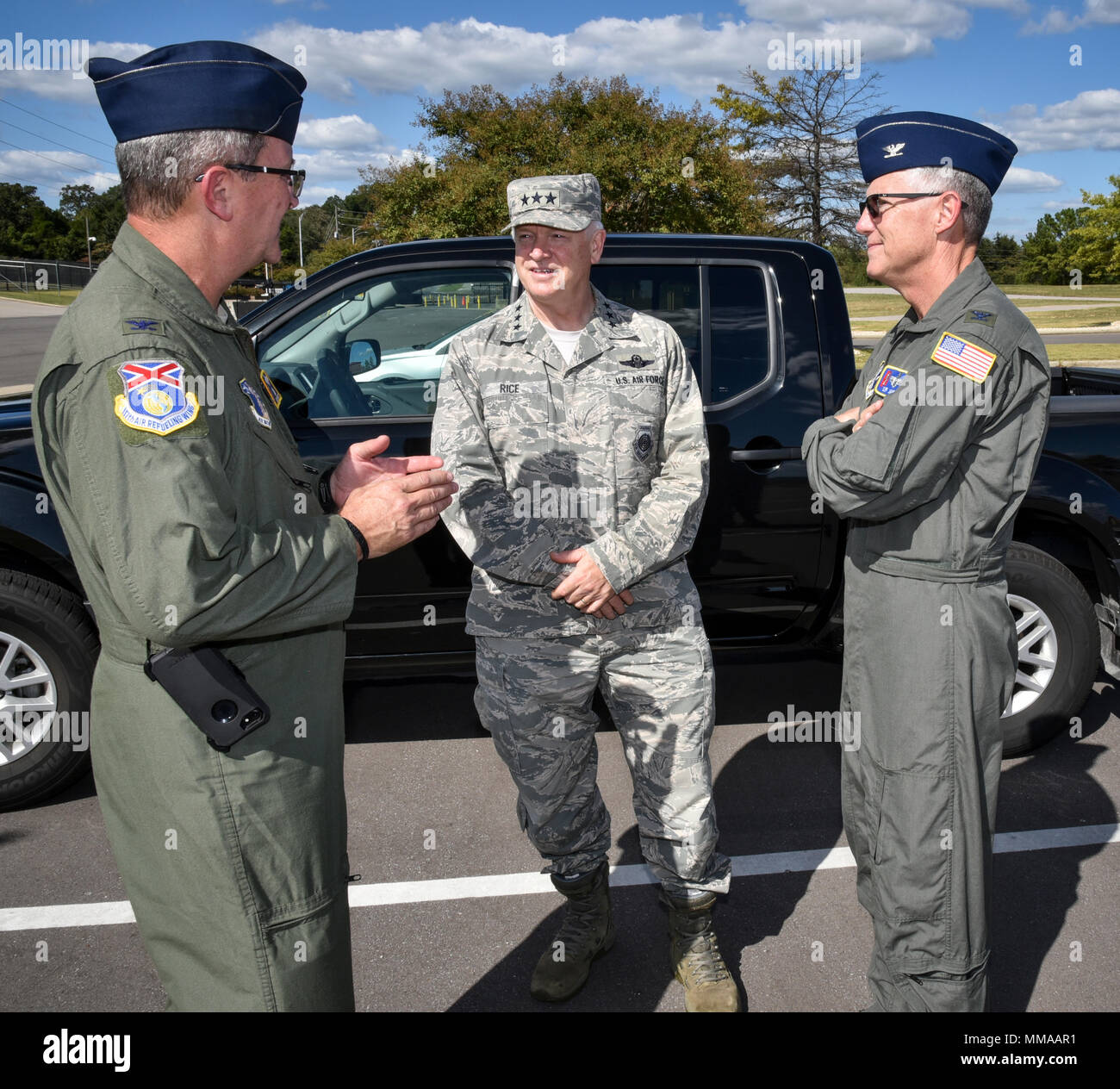 Lt. Gen. L. Scott Rice, Director, Air National Guard is met by Col ...