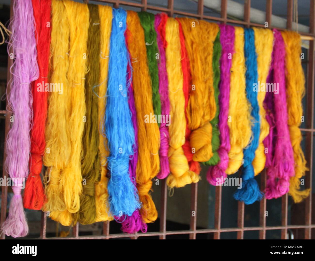 Colourful Silk Threads Stock Photo - Alamy