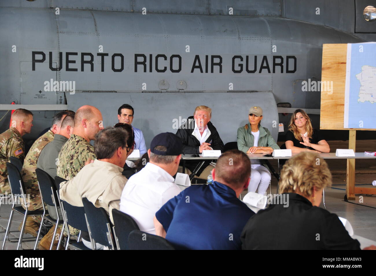 Gov. Ricardo Rossello, Pres. Donald Trump, First Lady Melania Trump and ...