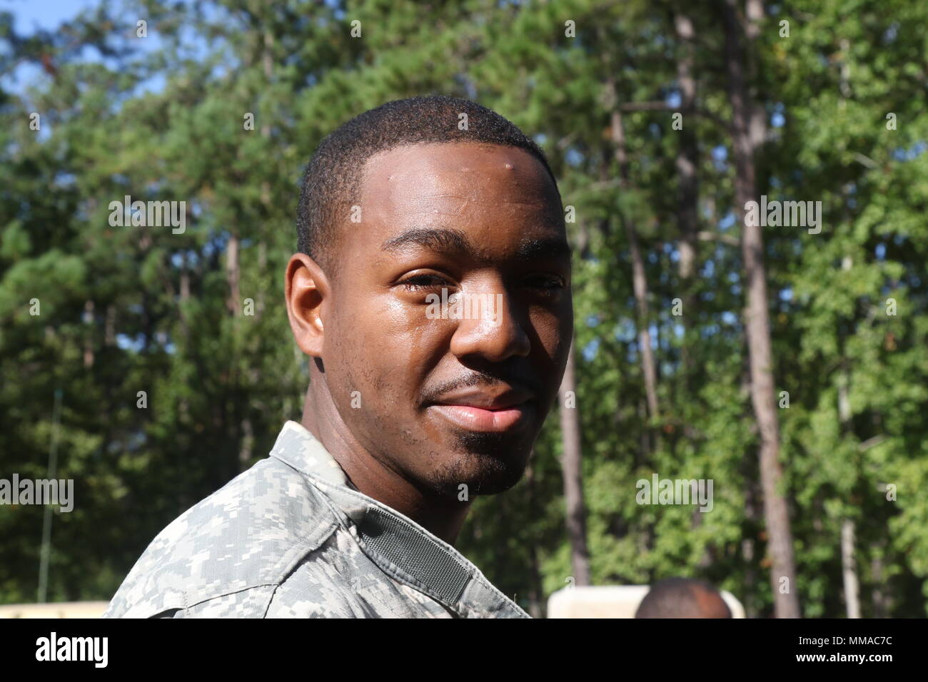 Tears stream down Sgt. Christopher Patterson’s face after exiting the ...