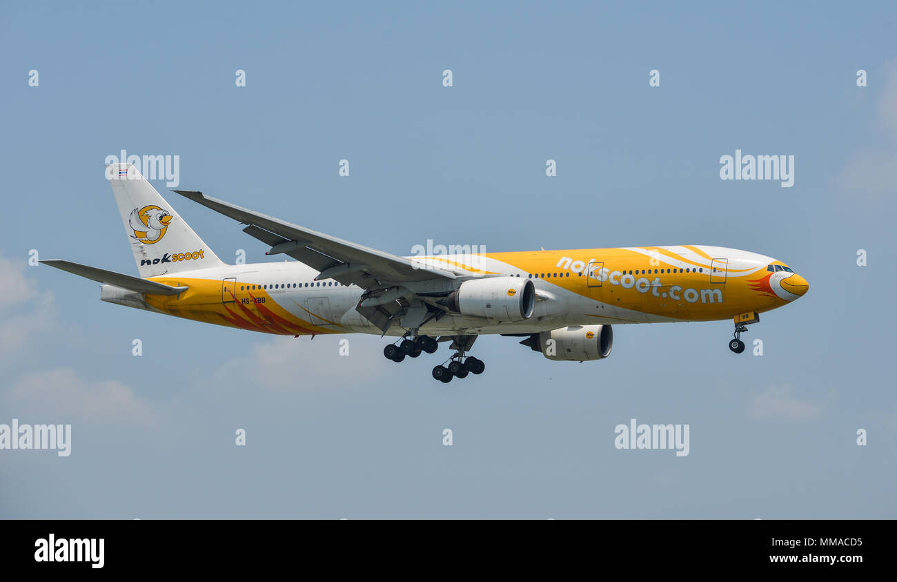 Bangkok, Thailand - Apr 24, 2018. A Boeing 777 aircraft of NokScoot ...