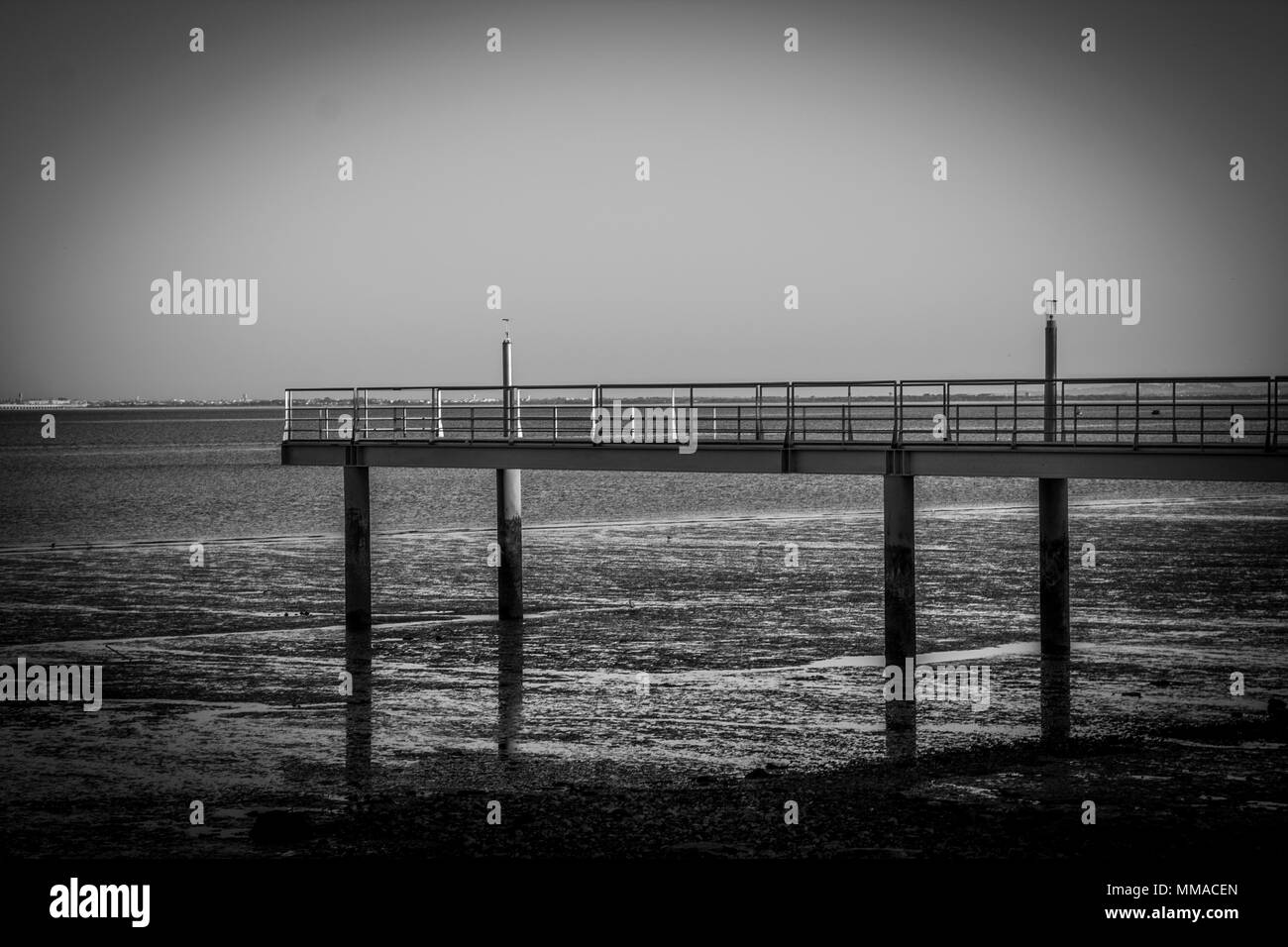 Landscape small peaceful river Black and White Stock Photos & Images ...