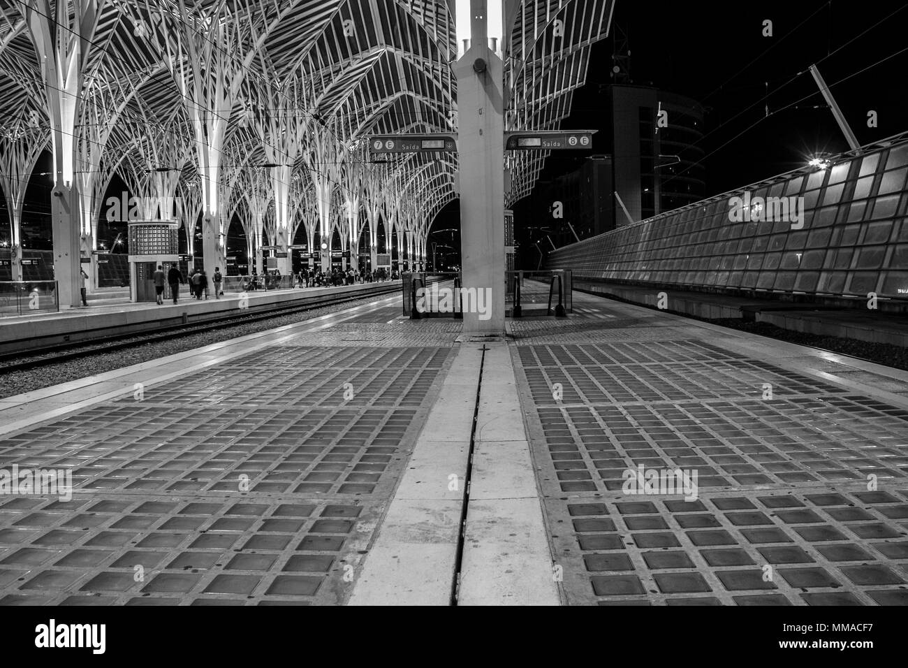 Modern steel-style lisbon train station Stock Photo - Alamy