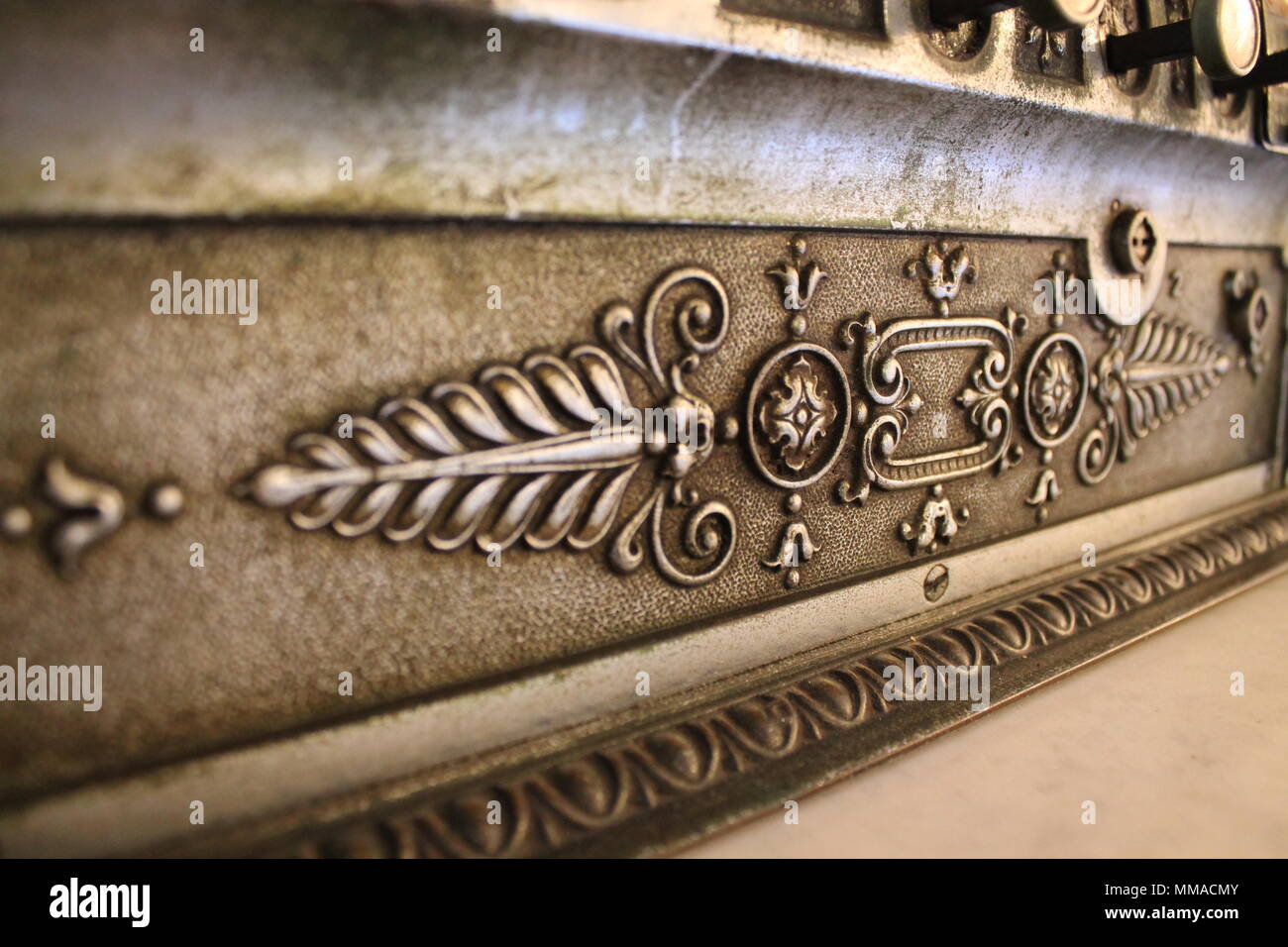 Antique metal cash register Stock Photo - Alamy