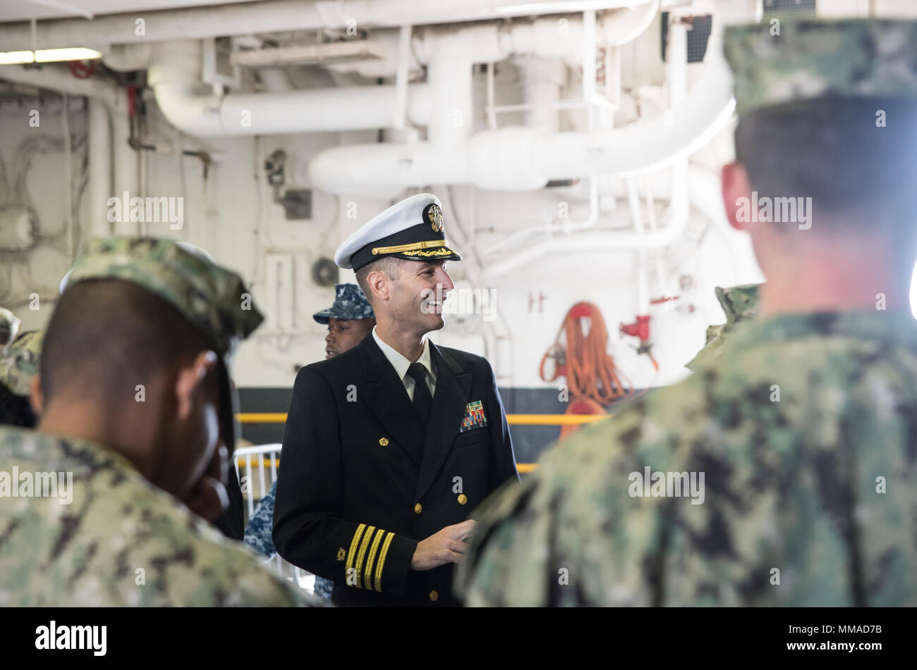 SAN FRANCISCO (Oct. 4, 2017) Capt. Scott Cloyd, commanding officer of ...