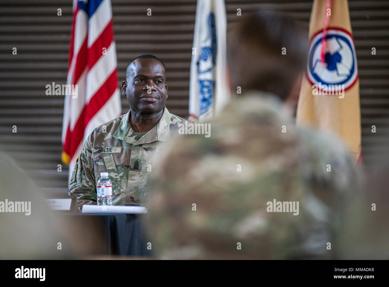 LOS ANGELES, Calif. - Command Sgt. Major Grady Blue, 311th Sustainment ...