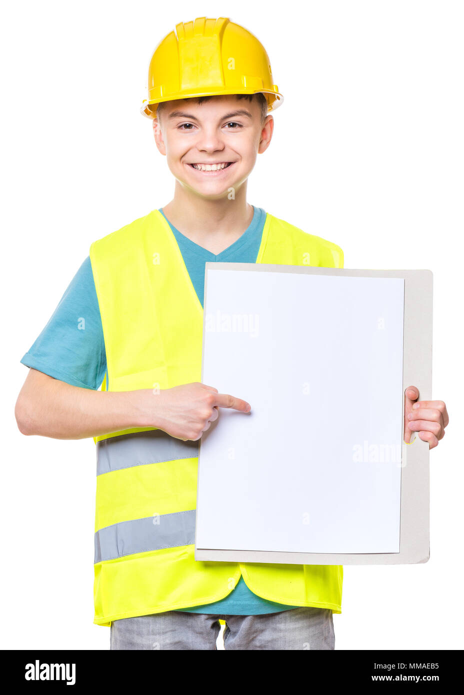 Construction worker holding hard hat hi-res stock photography and ...