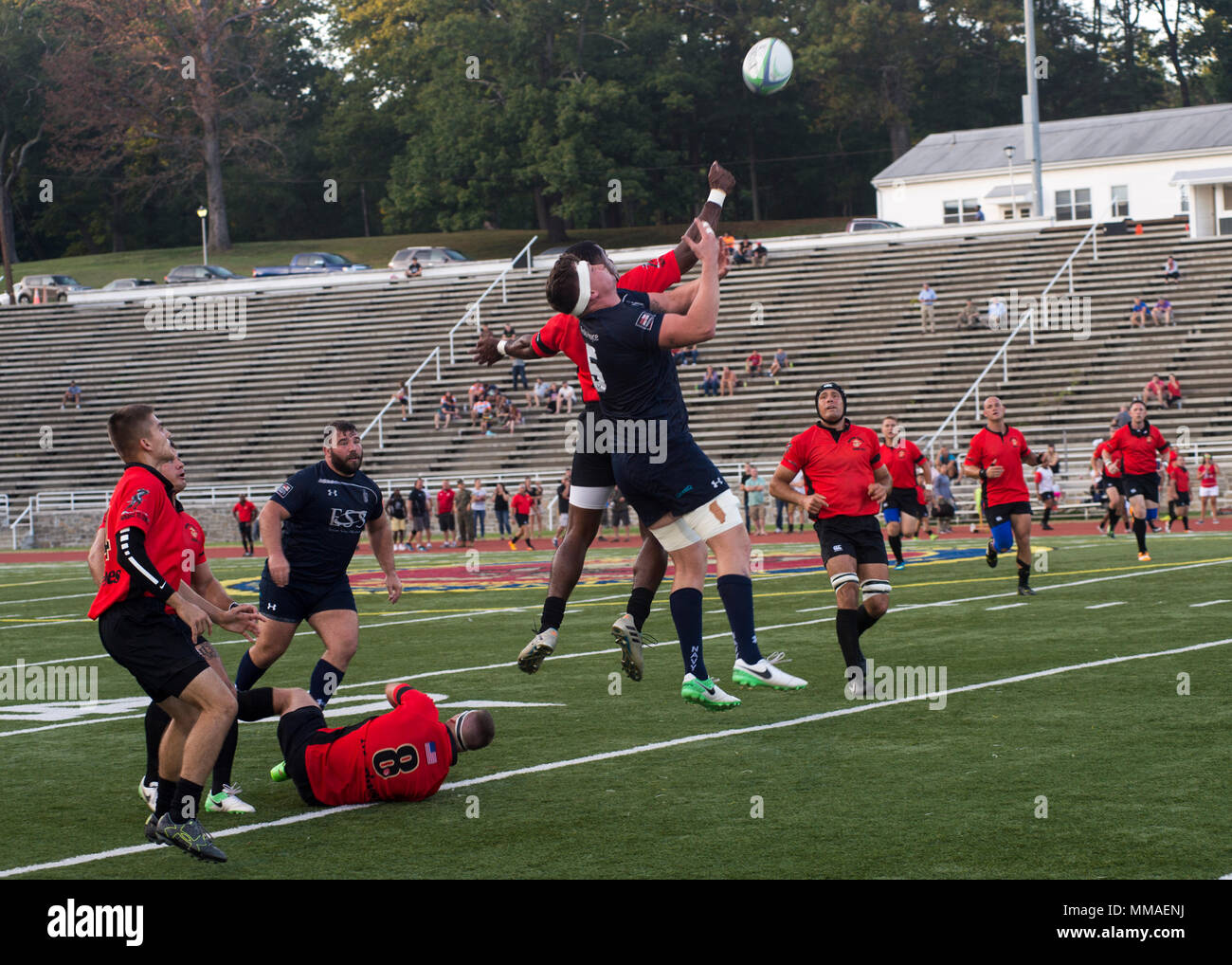 U.S. Marines assigned to the All Marine Rugby Team and Royal Sailors ...