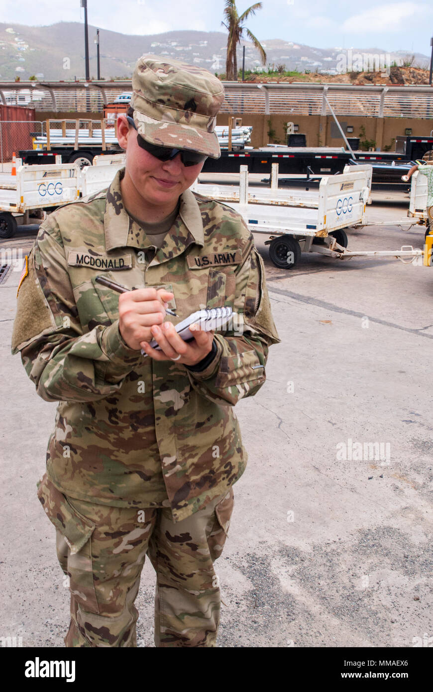 Mississippi Army National Guard Sgt. Brittaney McDonald, a cable ...