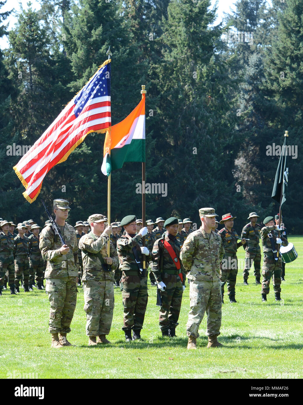 The color guard from 5th Battalion, 20th Infantry Regiment and Indian ...