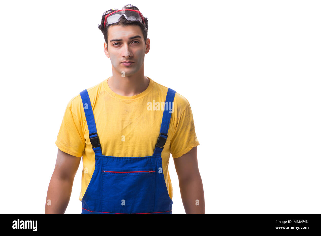Contractor employee isolated on white background Stock Photo - Alamy