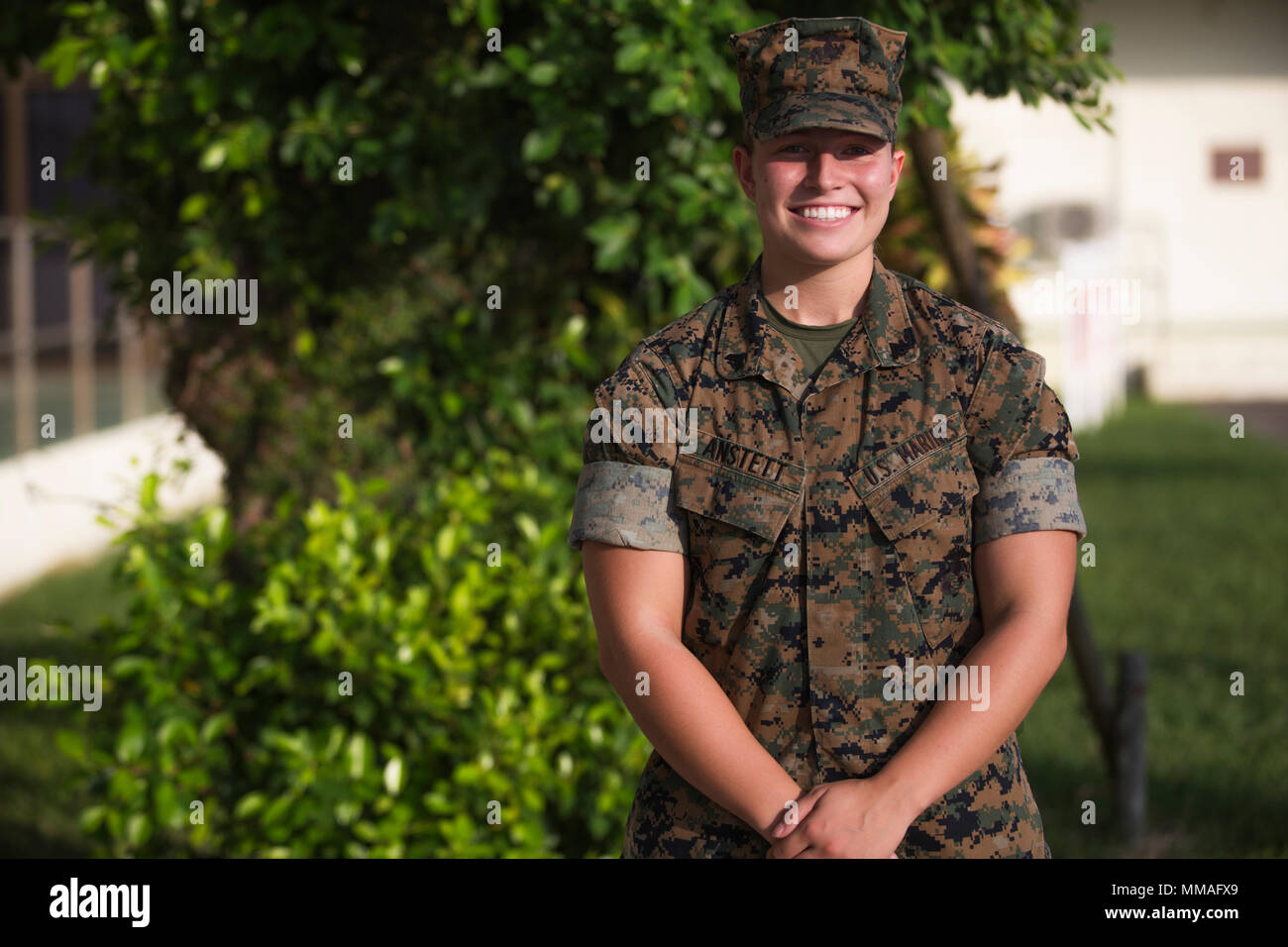 CAMP FOSTER, OKINAWA, Japan – Cpl. Jessica A. Anstett poses for a photo ...