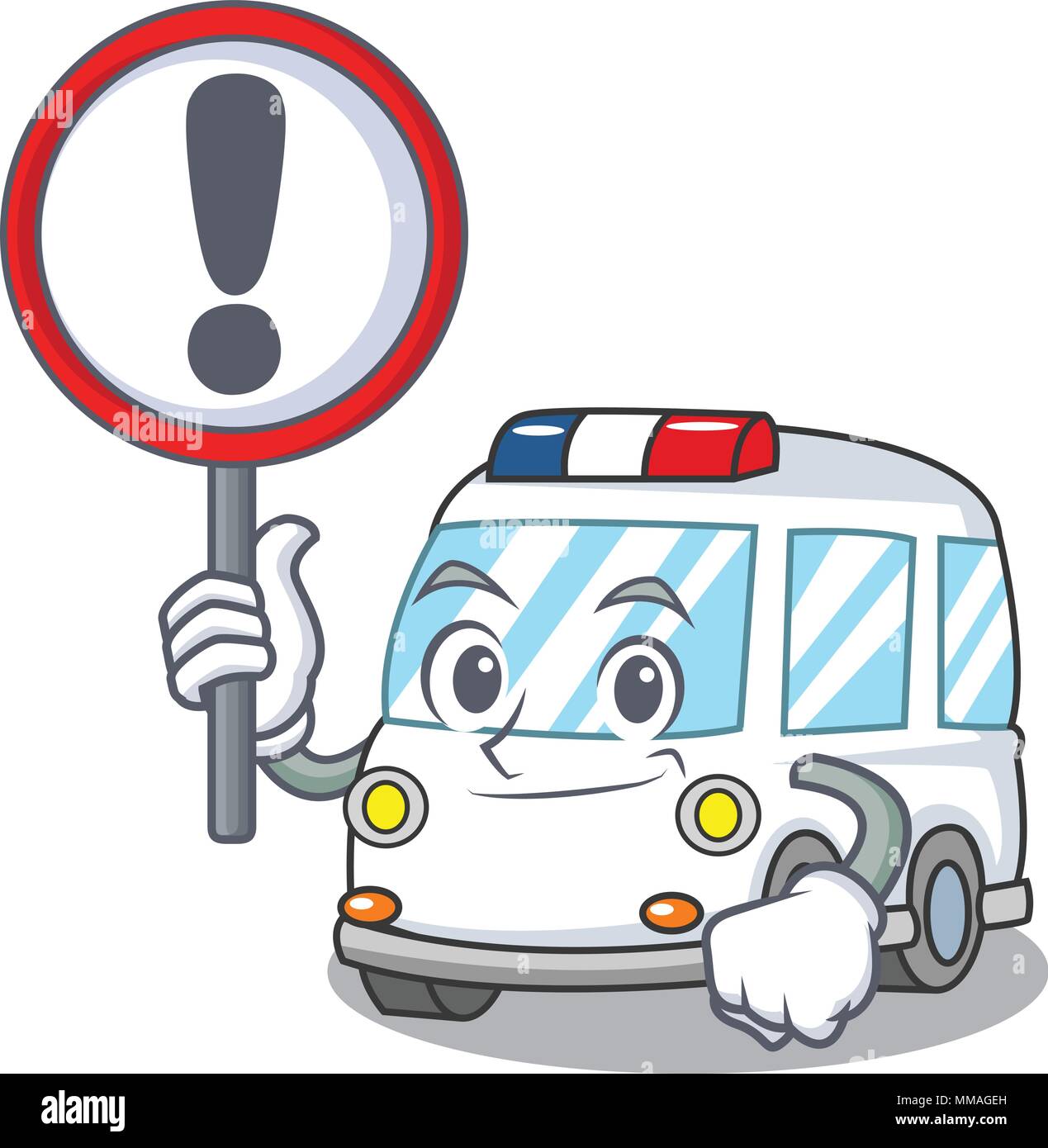 With sign ambulance character cartoon style Stock Vector Image & Art ...