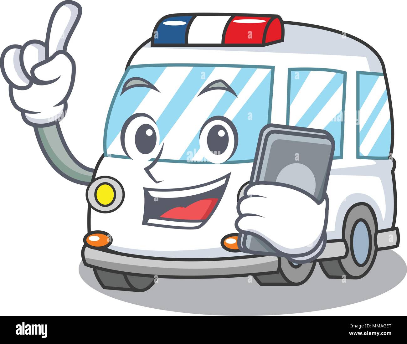 With phone ambulance character cartoon style Stock Vector Image & Art ...