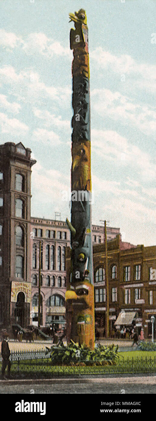 Totem Pole. Seattle. 1907 Stock Photo - Alamy