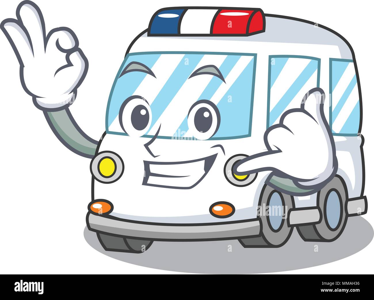 Call me ambulance mascot cartoon style Stock Vector Image & Art - Alamy