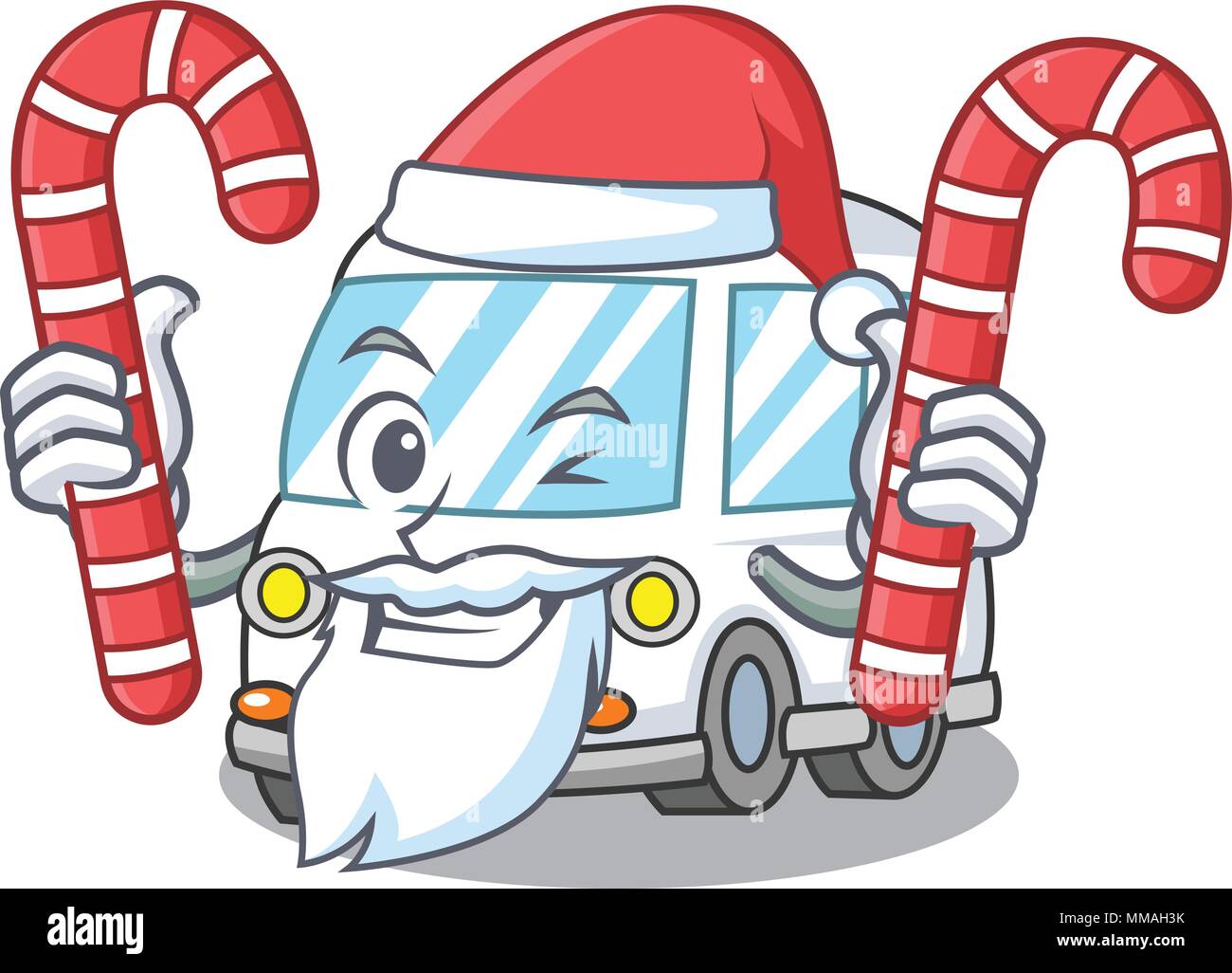 Santa with candy ambulance mascot cartoon style Stock Vector Image ...