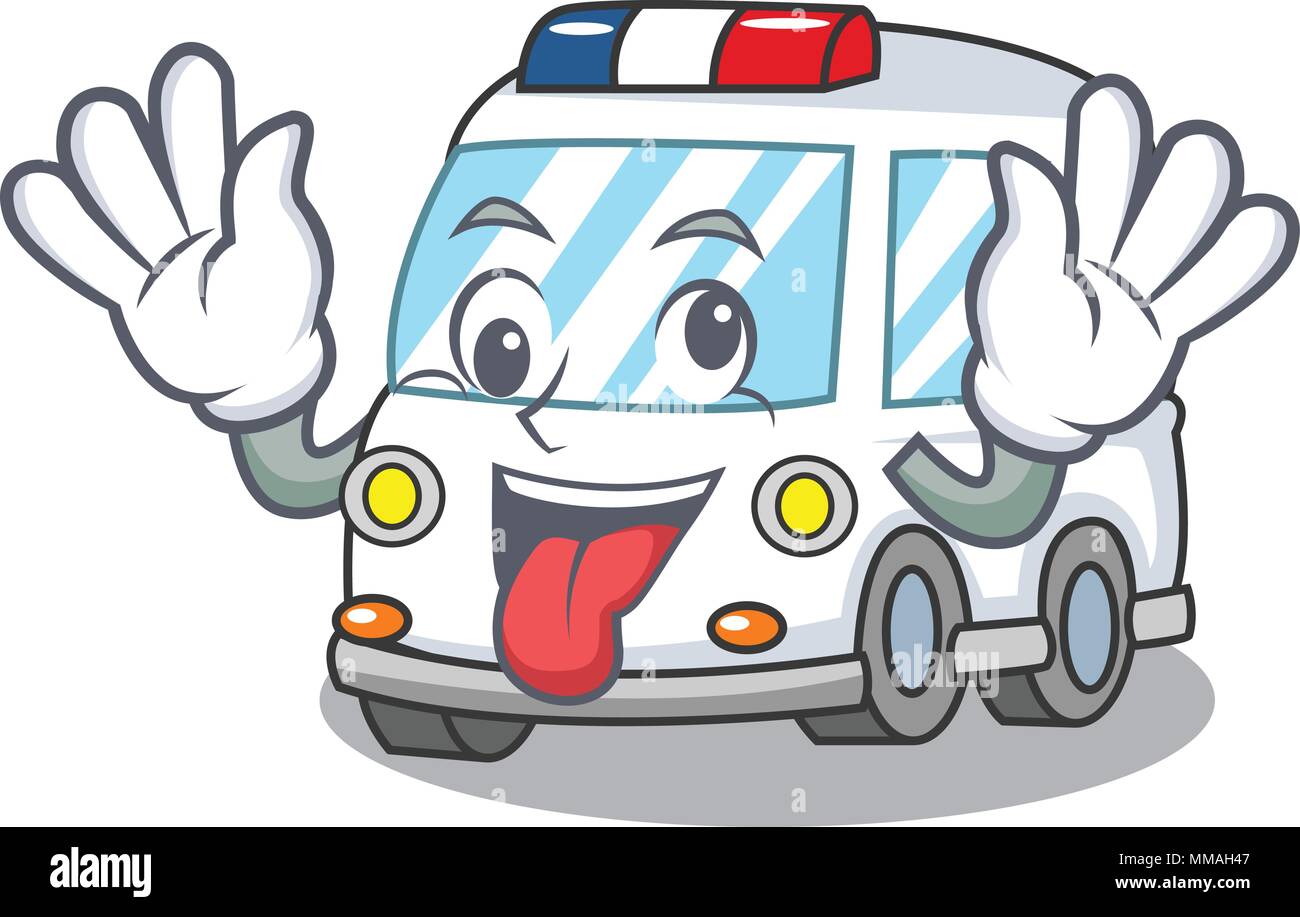 Crazy ambulance mascot cartoon style Stock Vector Image & Art - Alamy