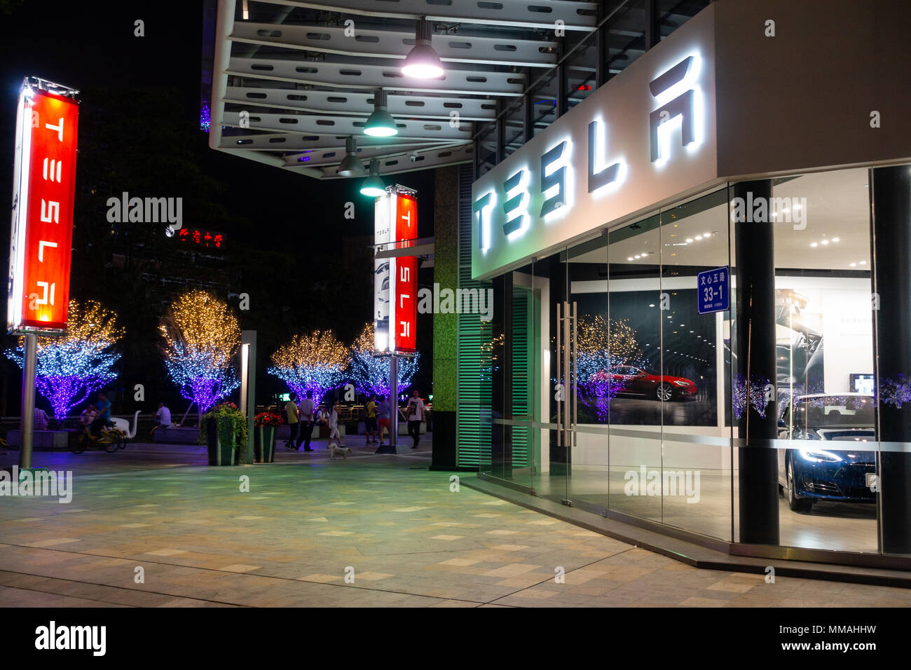 Tesla car dealer china hi-res stock photography and images - Alamy
