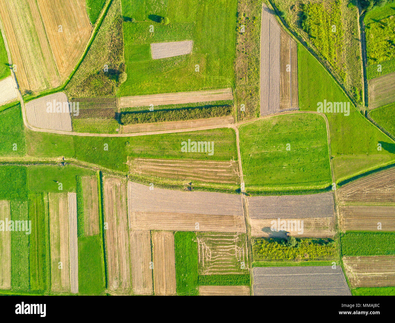 Aerial view of agricultural fields Stock Photo - Alamy