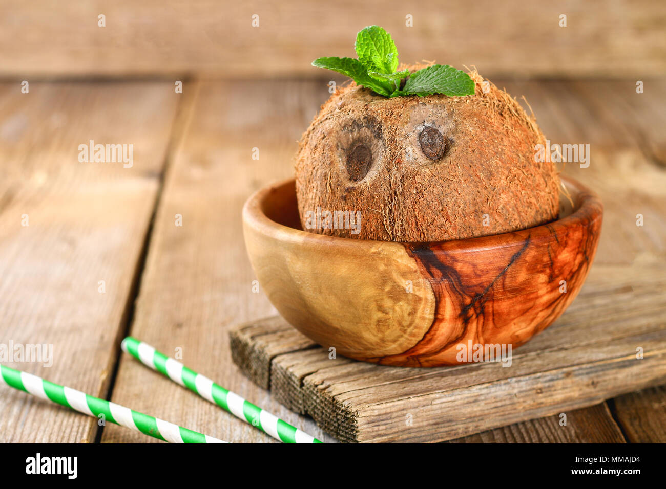 Coconut juice inside mint hi-res stock photography and images - Alamy