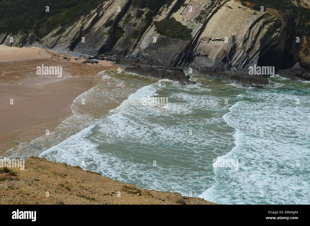 Praia do Carvalhal, a secluded beach in in the Costa Vicentina natural ...
