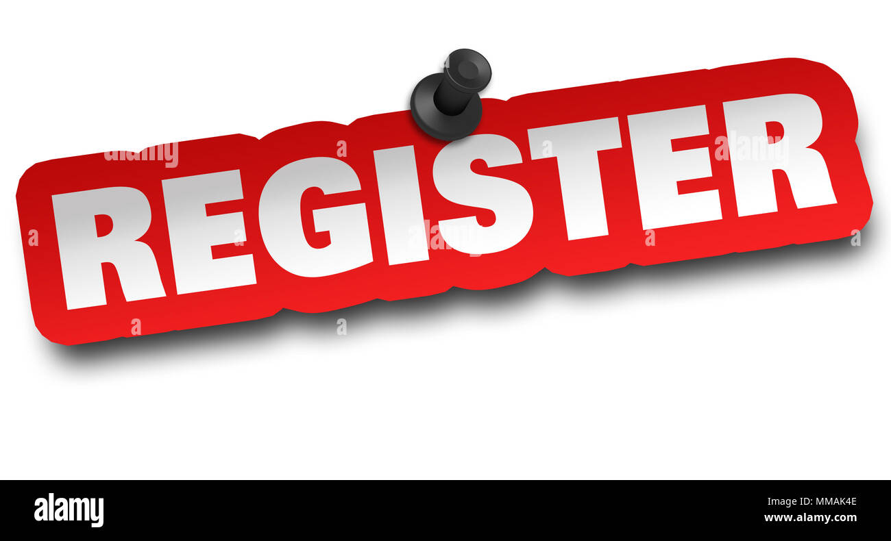 register concept 3d illustration isolated Stock Photo - Alamy