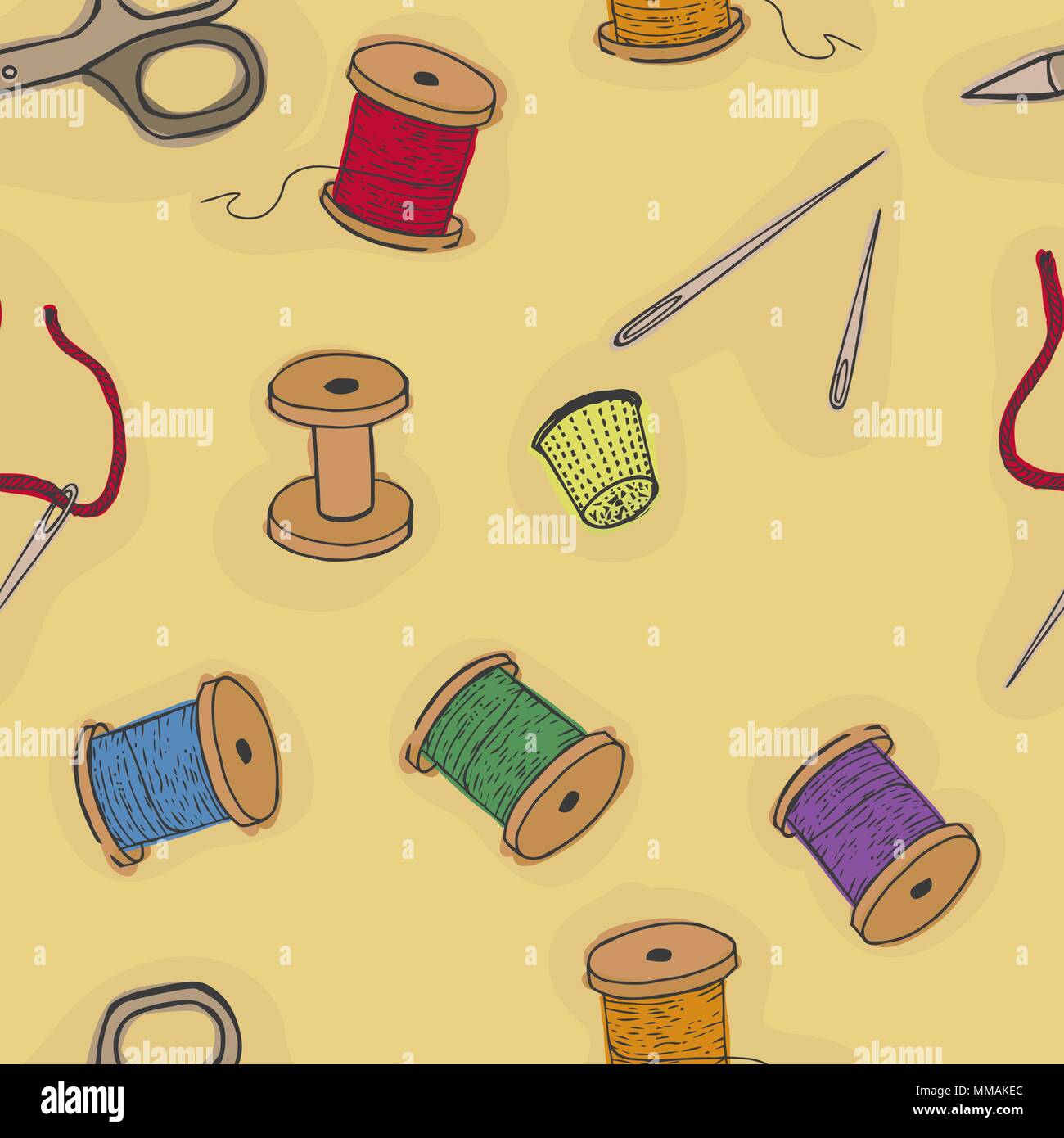 Fashion sewing threads Stock Vector Images - Alamy