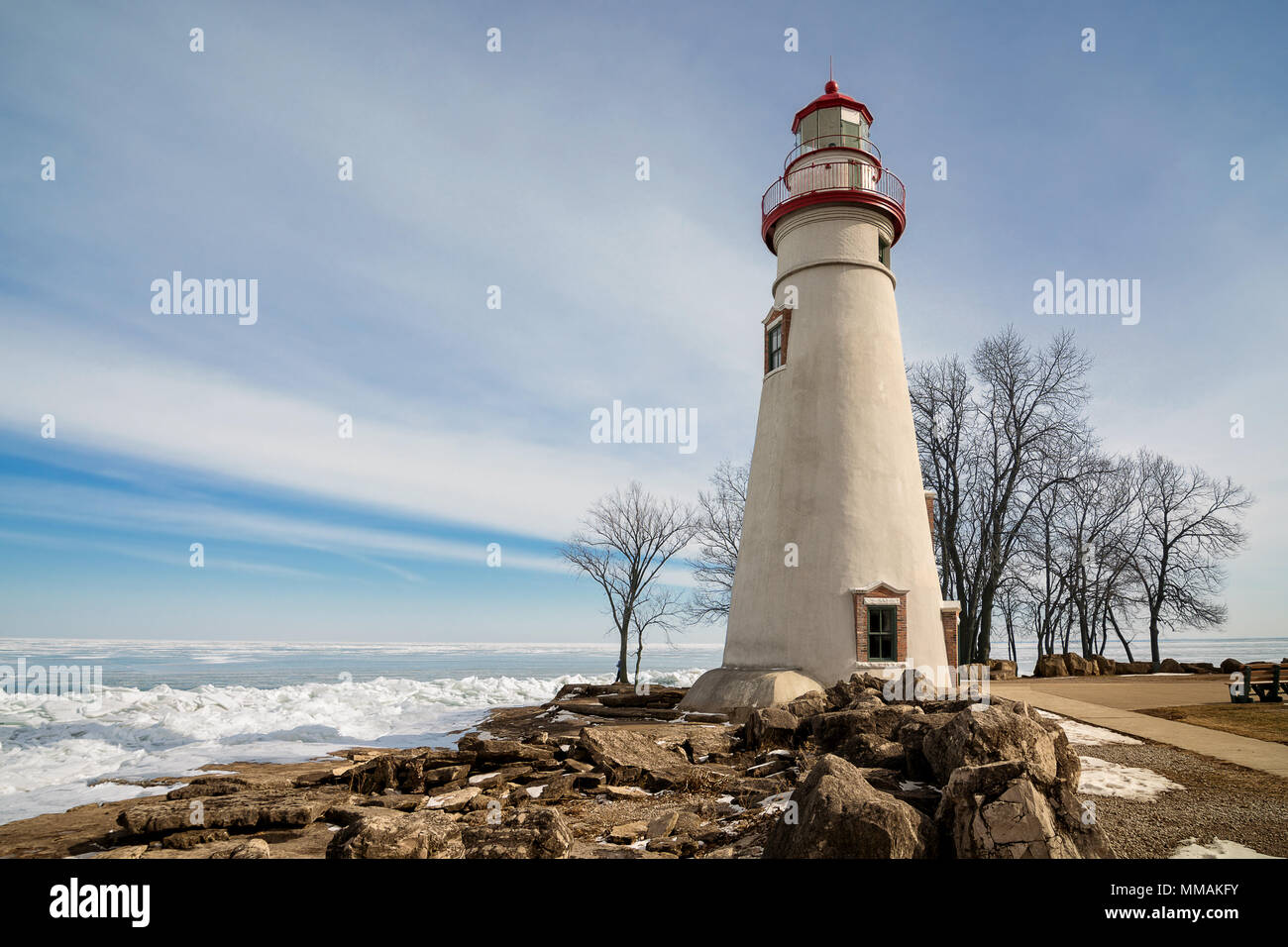The historic Marblehead Lighthouse in Northwest Ohio sits along the ...