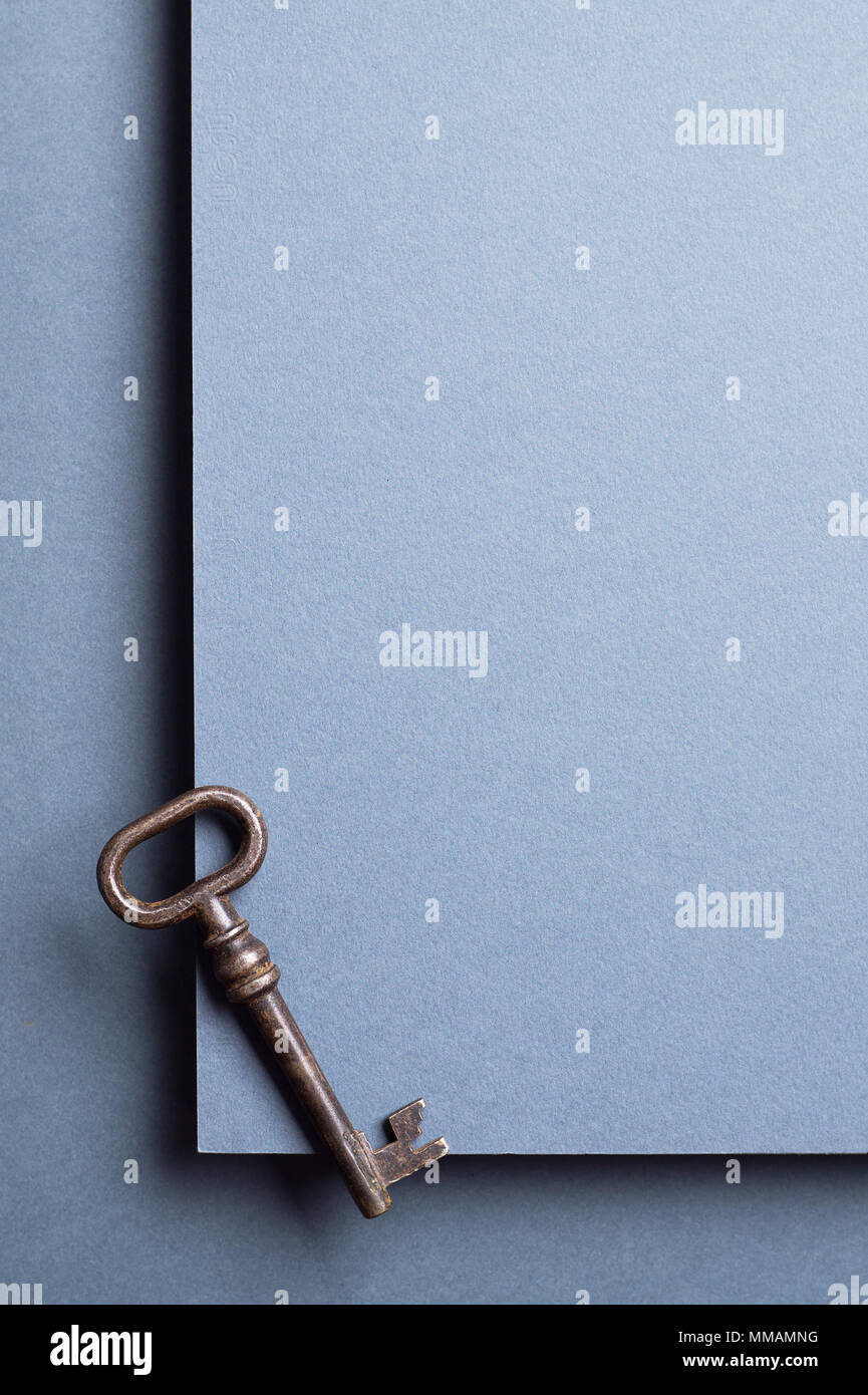 Vintage Key over dark background, top view with negative space Stock ...