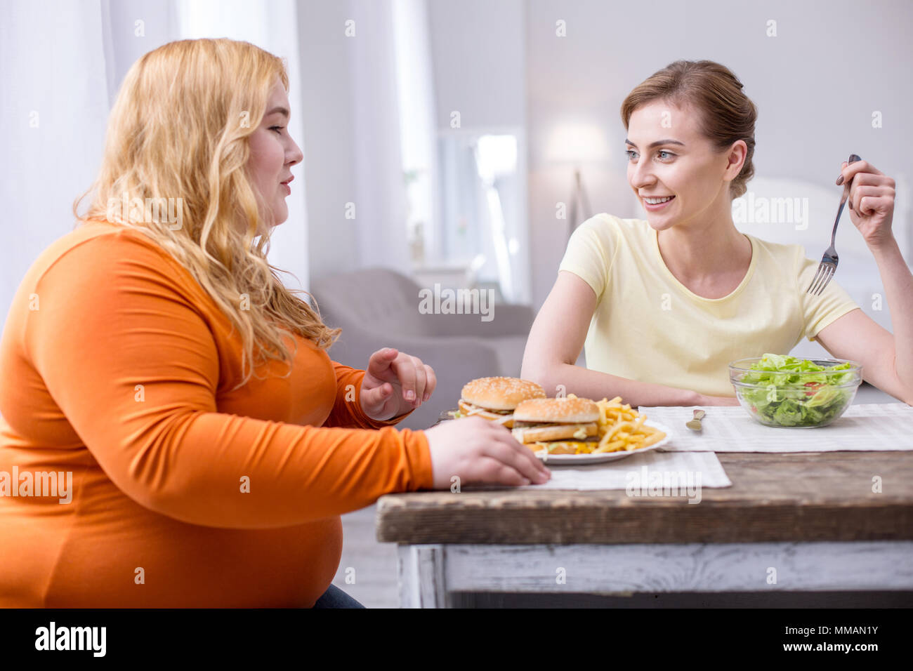 Woman and fat friend hi-res stock photography and images - Alamy