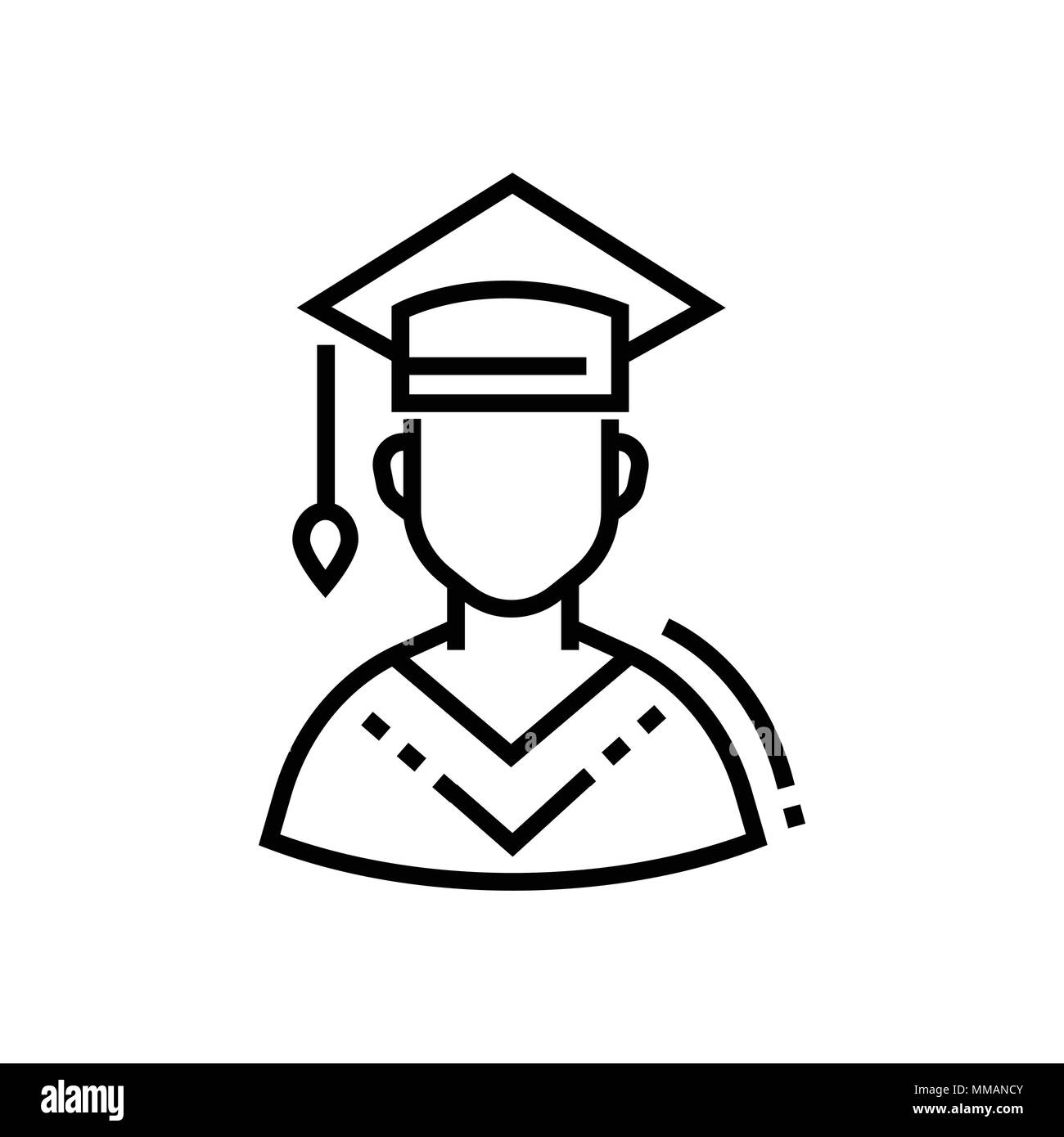 Boy head profile isolated icon Black and White Stock Photos & Images ...