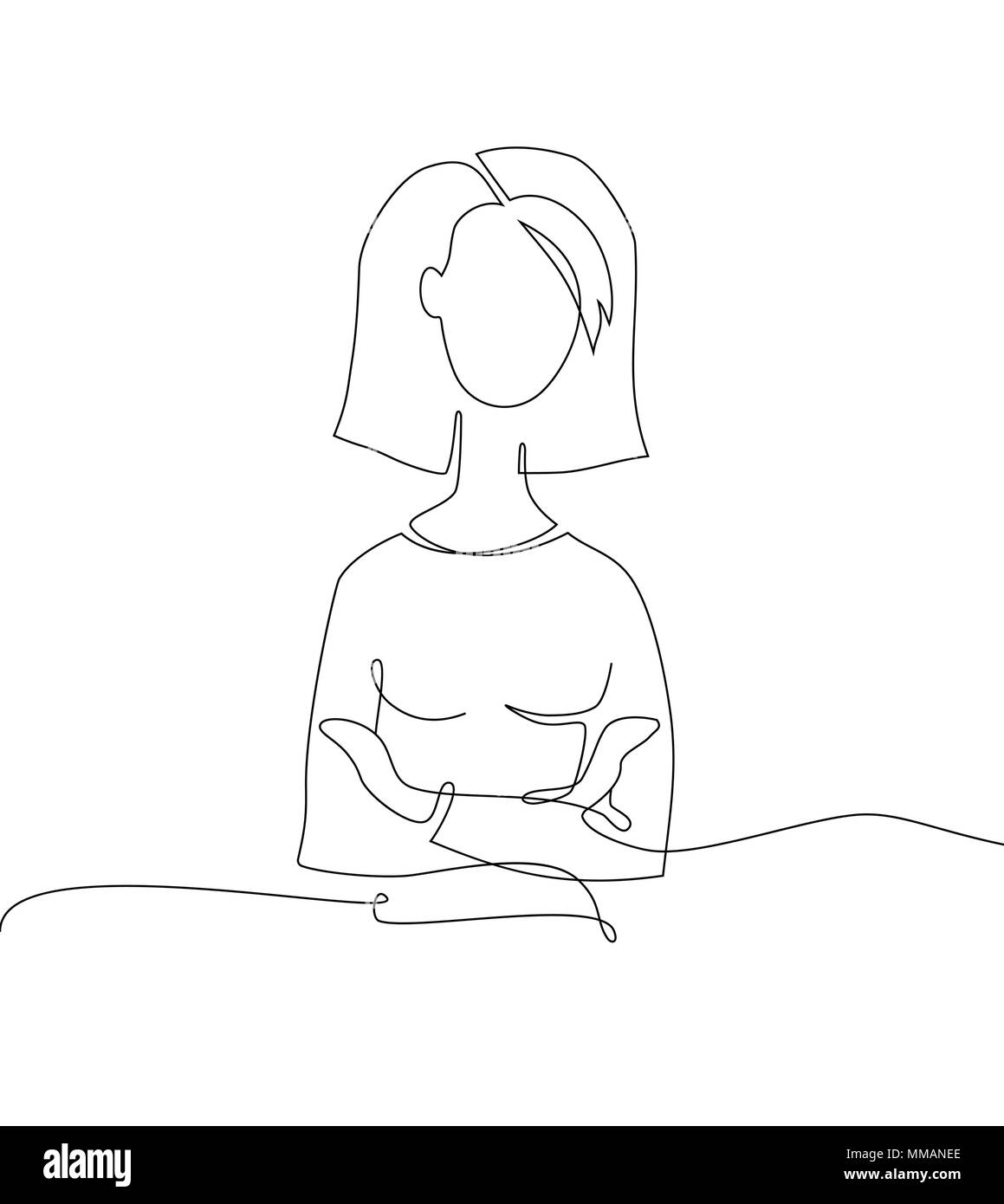 Woman - one line design style illustration Stock Vector Image & Art - Alamy