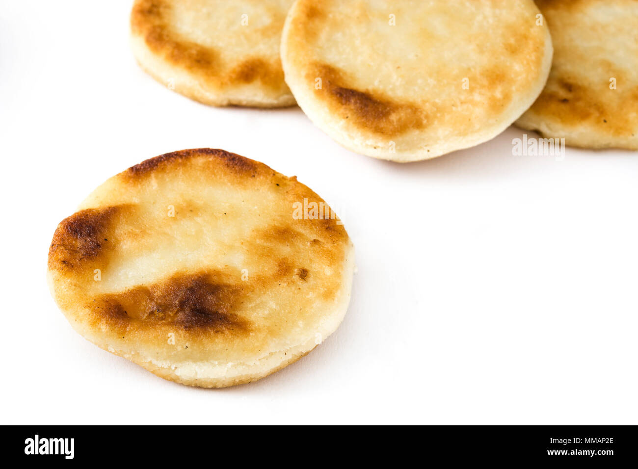 Arepas isolated on white background. Venezuelan typical food Stock ...
