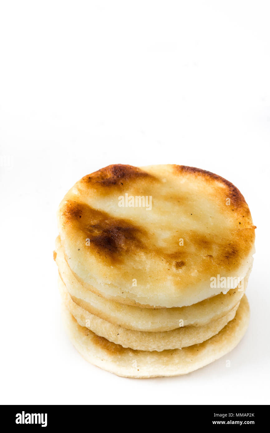 Arepas isolated on white background. Venezuelan typical food Stock ...