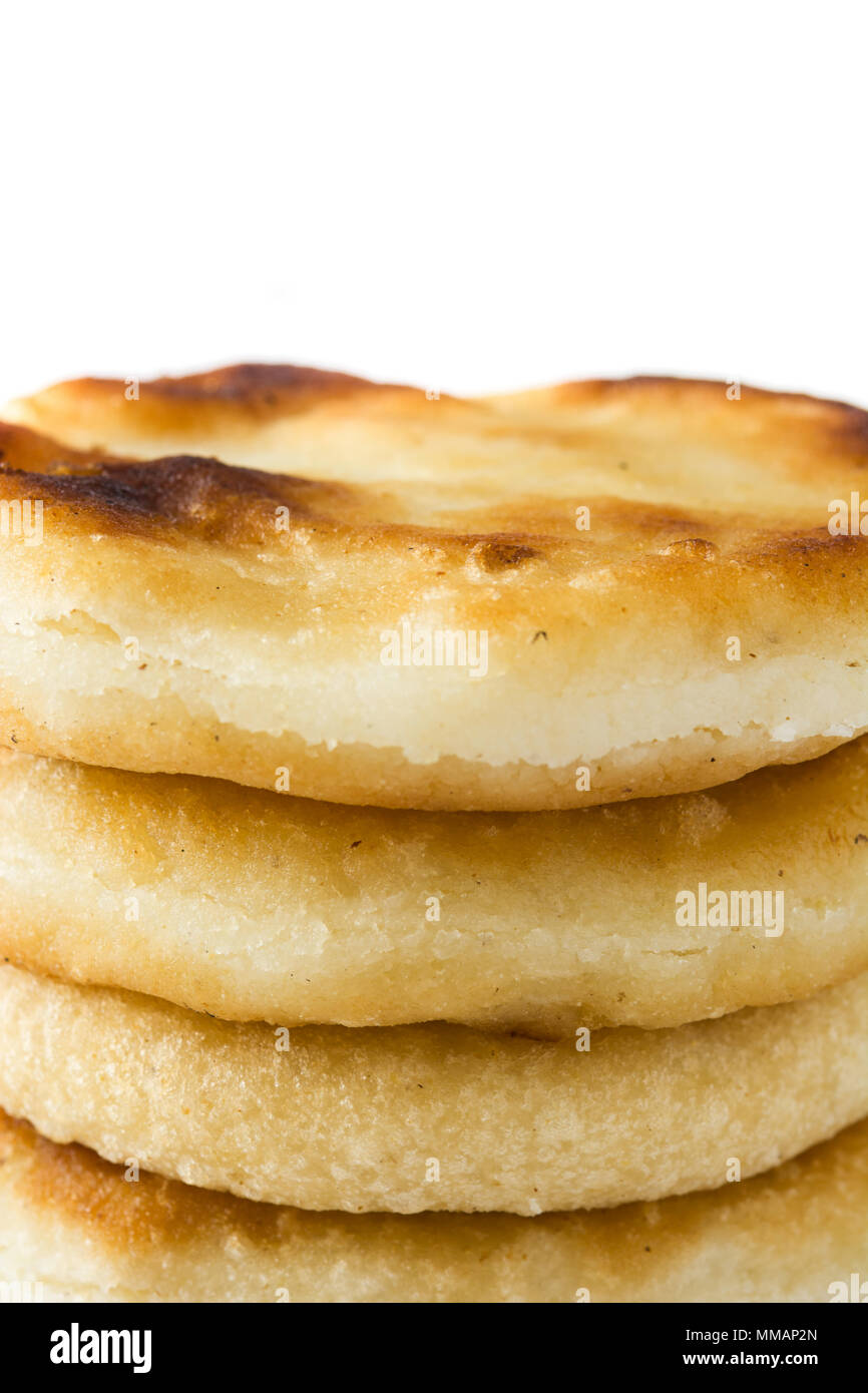 Arepas isolated on white background. Venezuelan typical food Stock ...