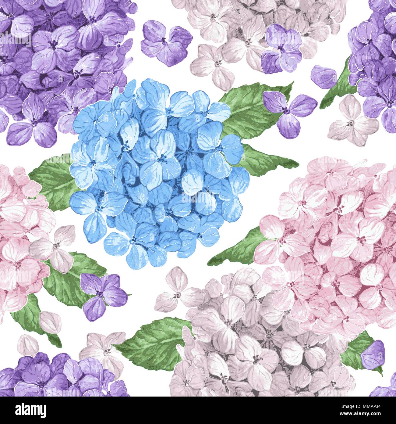 Purple hydrangea bouquet in Stock Vector Images - Alamy
