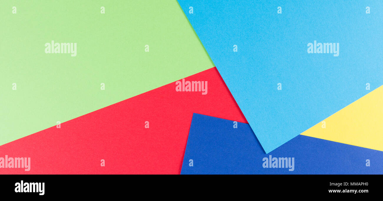 Color papers background with yellow, green, red and blue tones Stock ...