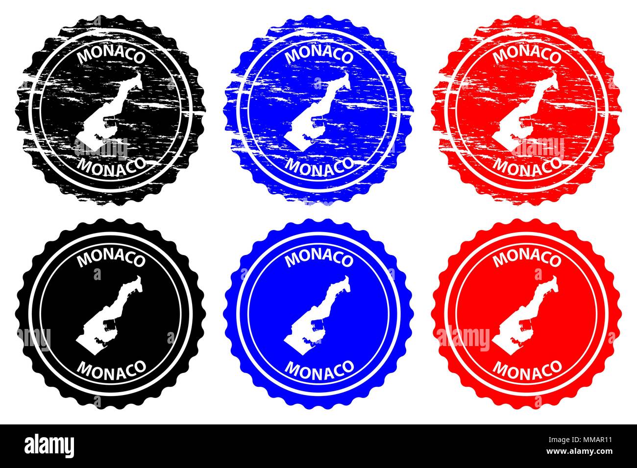 Monaco - rubber stamp - vector, Principality of Monaco map pattern ...