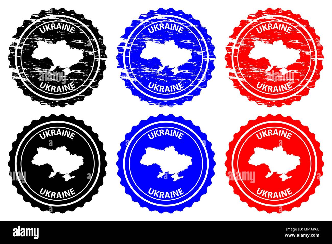 Ukraine - rubber stamp - vector, Ukraine map pattern - sticker - black ...