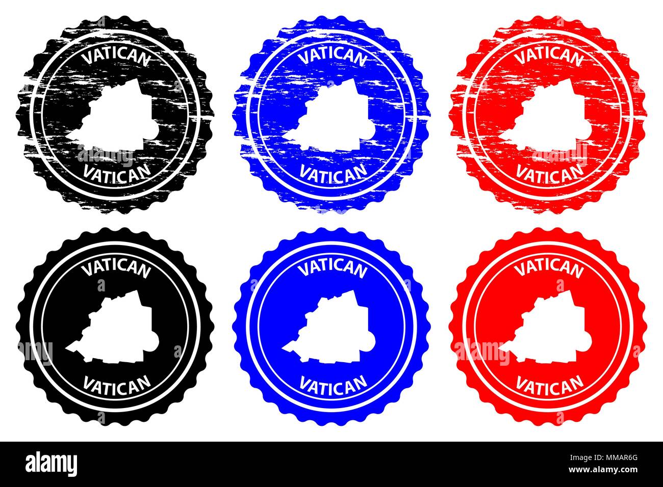 Vatican - rubber stamp - vector, Vatican City map pattern - sticker ...