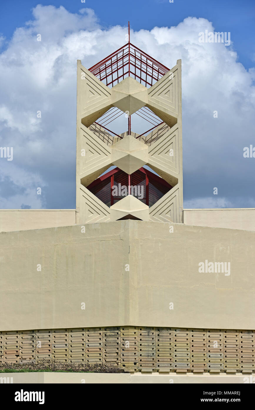 Florida Southern College, showing the tower of the Annie Pfeiffer ...