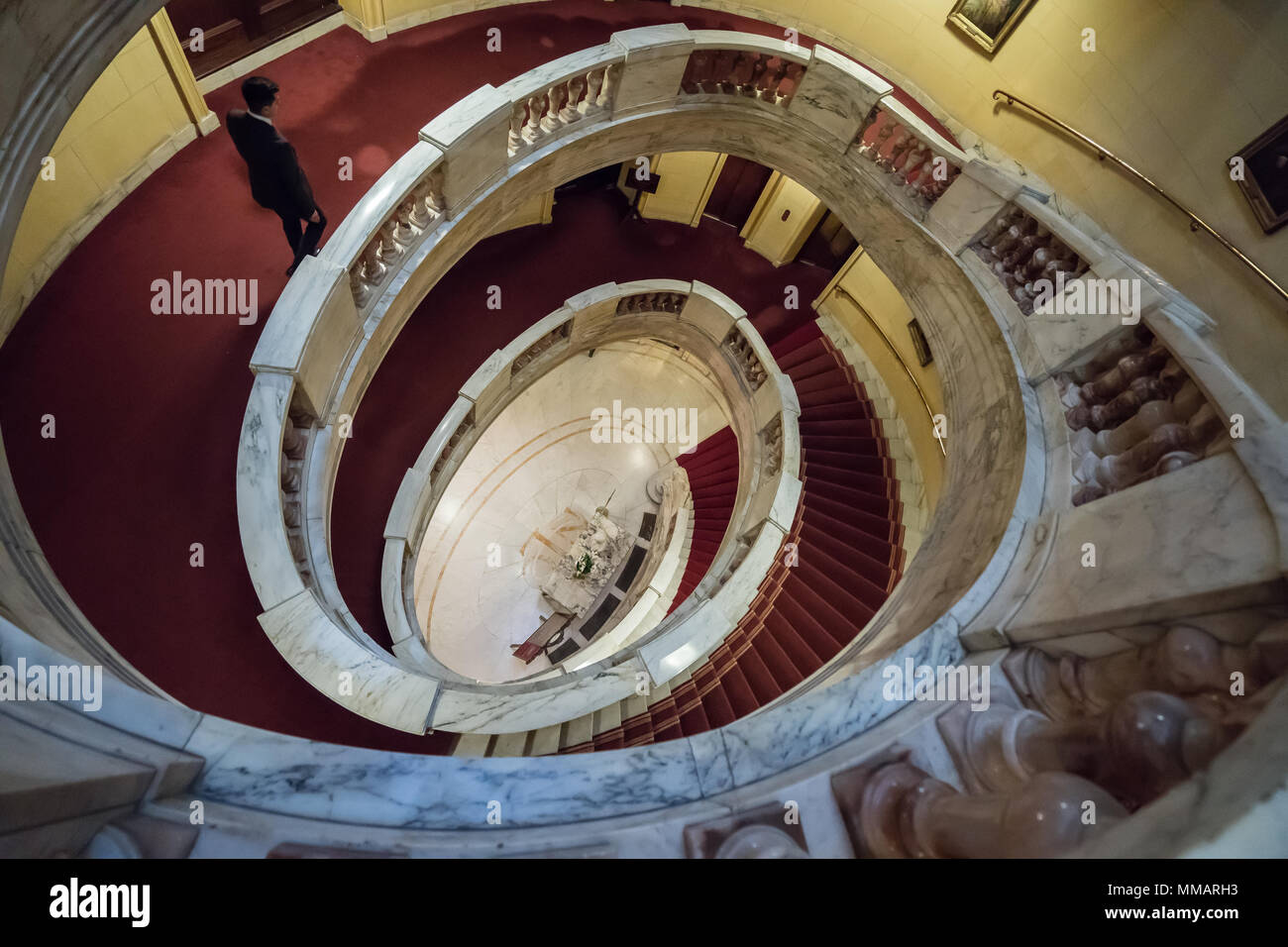 The staircase of the National Liberal Club at 1 Whitehall Place in ...