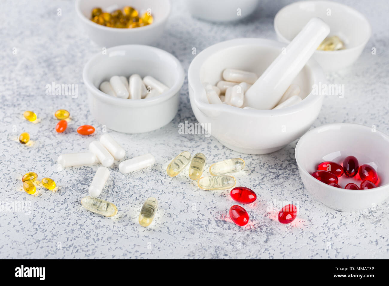 Different medication capsules tablets hi-res stock photography and ...