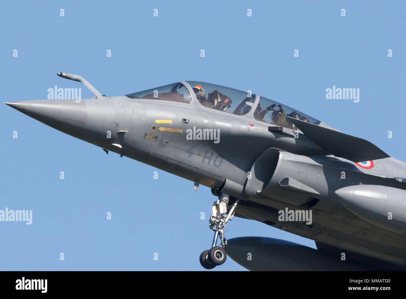 Leeuwarden, Netherlands April 18, 2018: A French Dassault Rafale during ...
