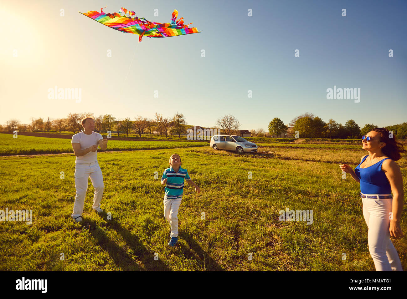 Family Kite Countryside High Resolution Stock Photography and Images ...