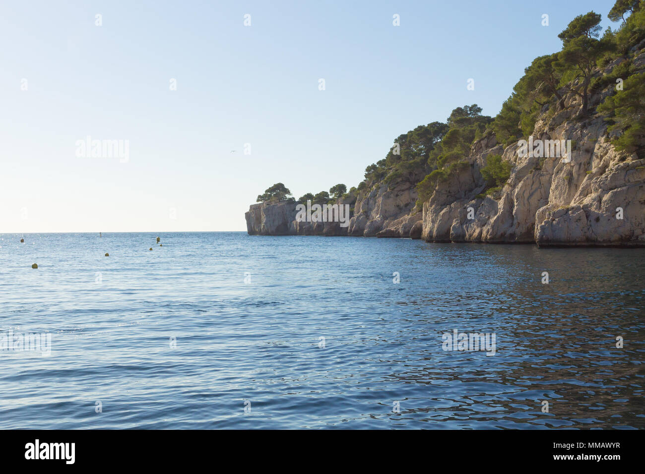 Beautiful nature of Calanques on the azure coast of France. Calanques ...