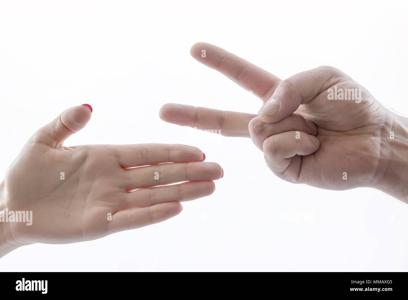 rock, scissors, paper game casino and sea game Stock Photo - Alamy